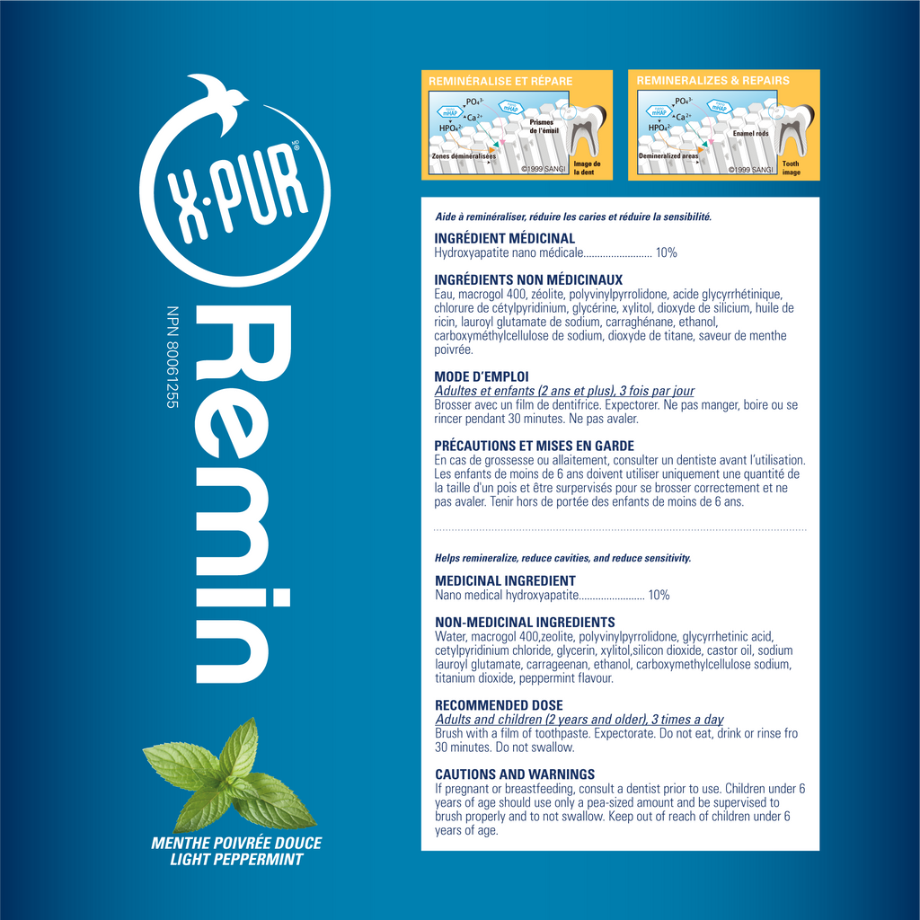 Dentifrice pour Émail Affaibli Sans Fluor - Remin X-Pur – Boutique X-PUR